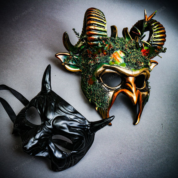 ILOVEMASKS | Accessories | Green Forest Scary Devil Ram Halloween ...